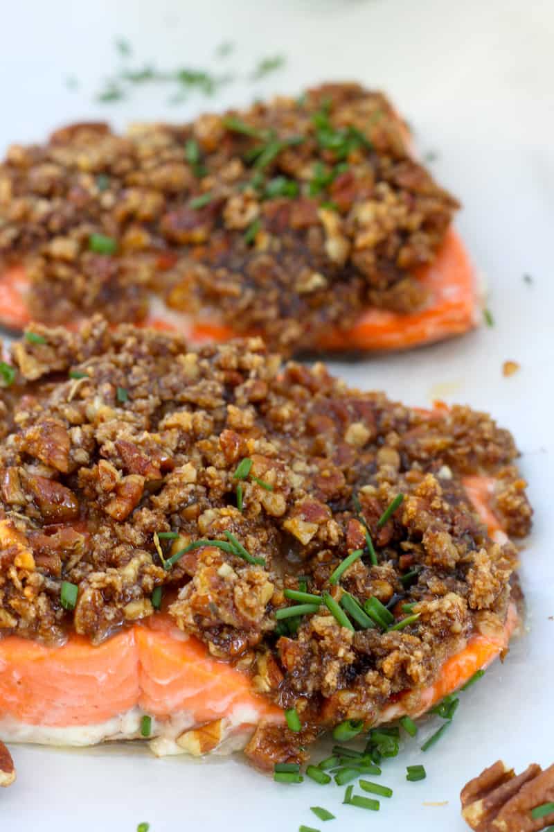 Pecan Crusted Salmon With Bourbon Champagne Tastes®