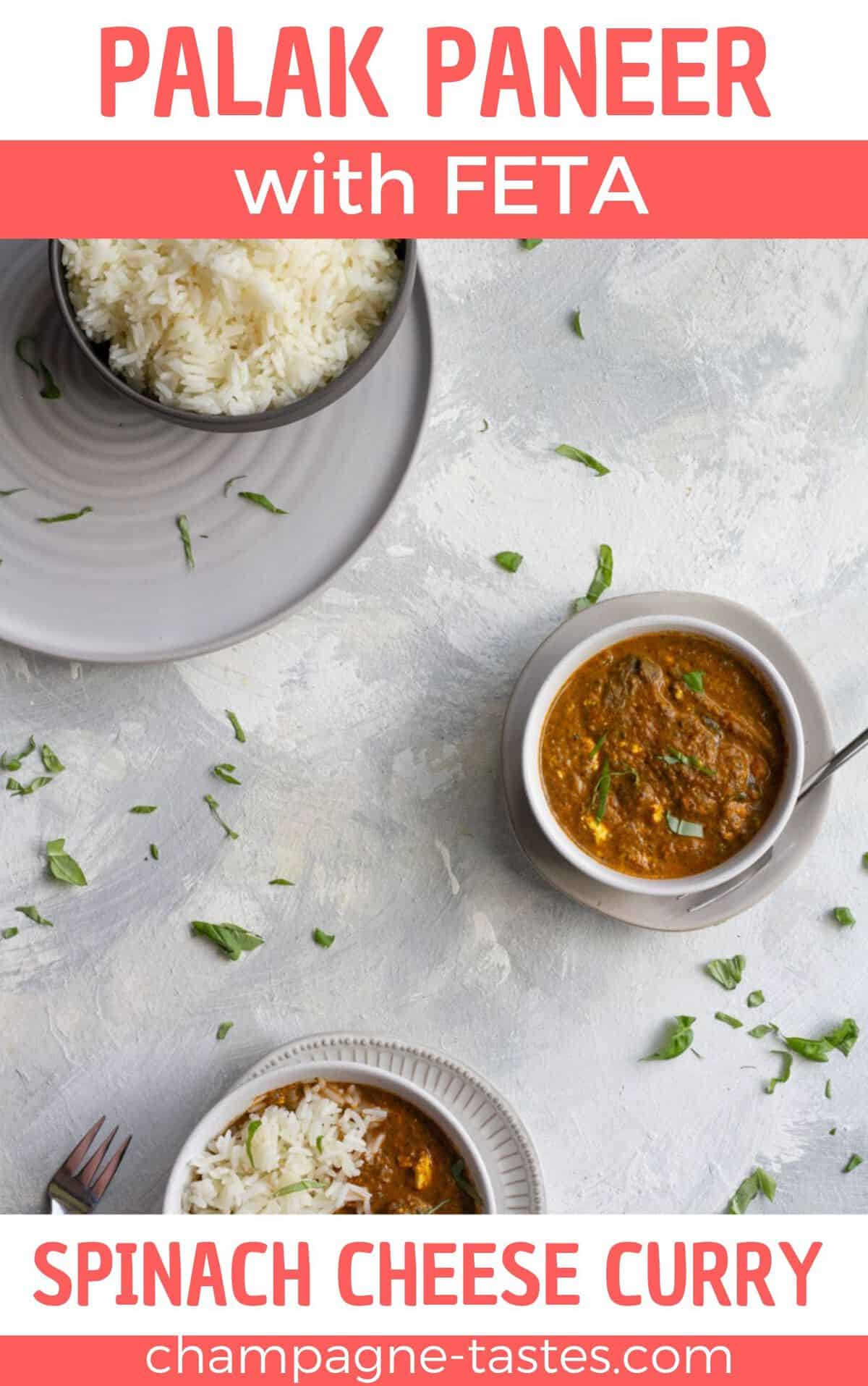 Palak Paneer with Feta (Saag Paneer) - Champagne Tastes®