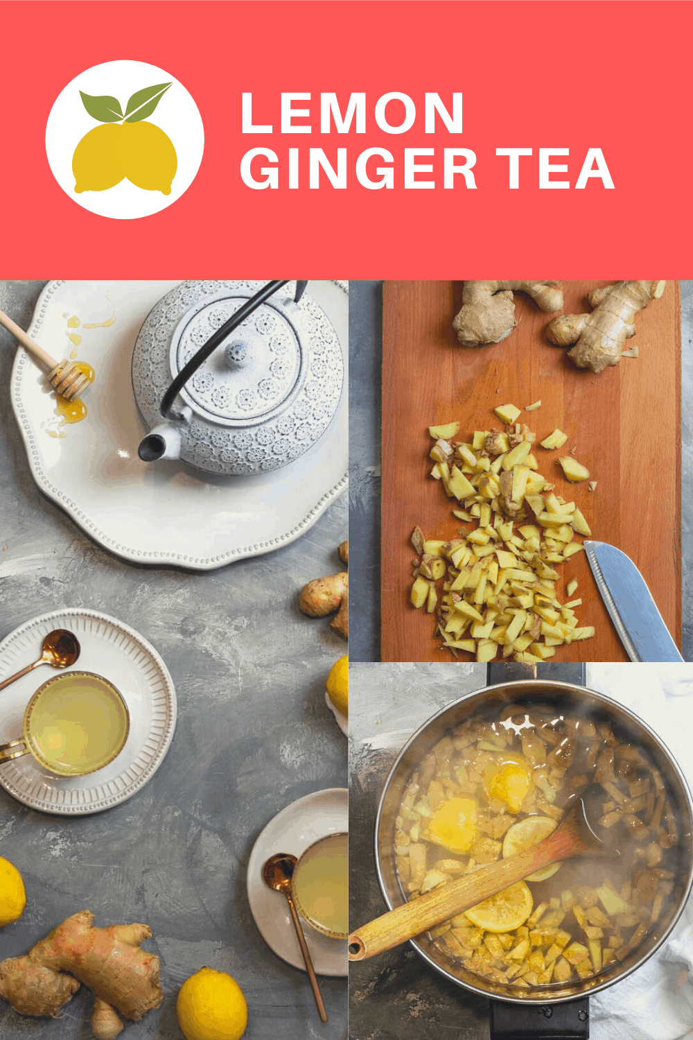 Homemade Ginger Tea with Lemon - Champagne Tastes®