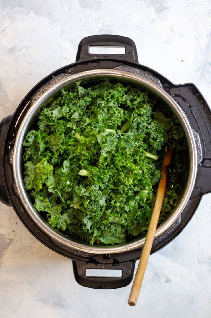 Instant Pot Kale (Slow Cooker) - Champagne Tastes®