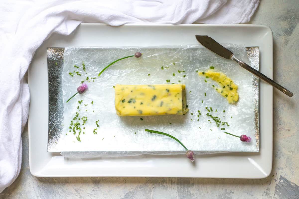 Chive Butter (Easy Herb Compound Butter) - Champagne Tastes®