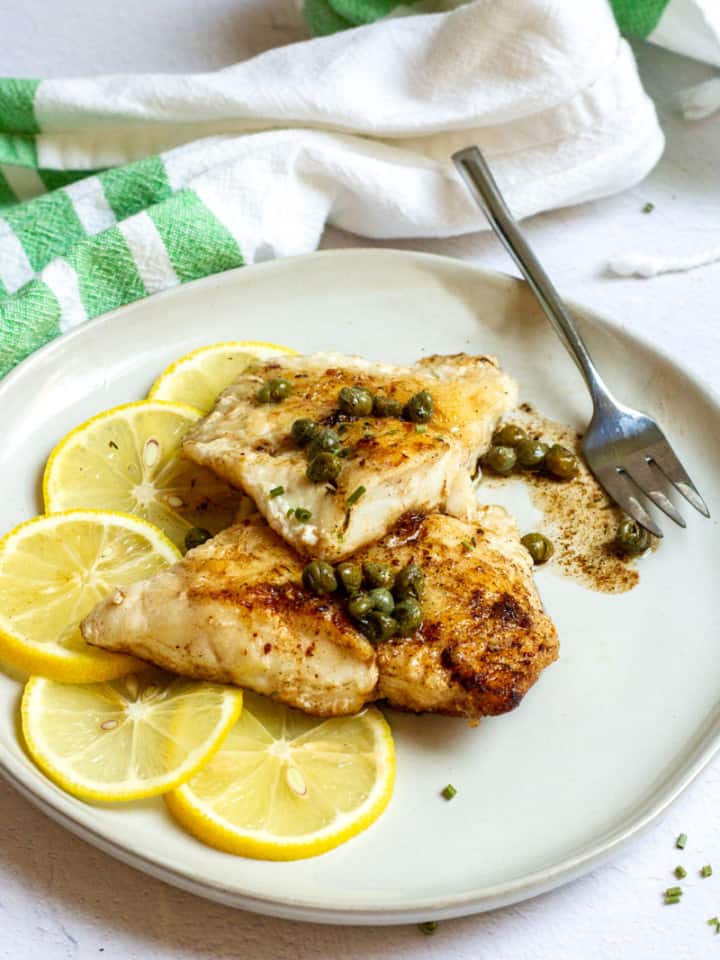 Pan-Seared Grouper with Lemon Caper Sauce - Champagne Tastes®