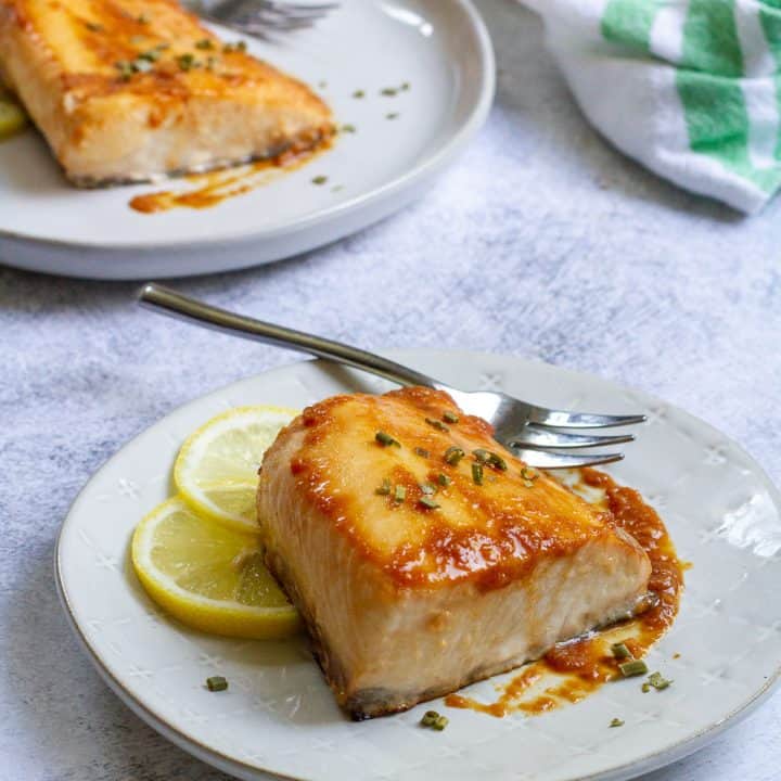 Baked Yellowtail with Teriyaki Sauce - Champagne Tastes®