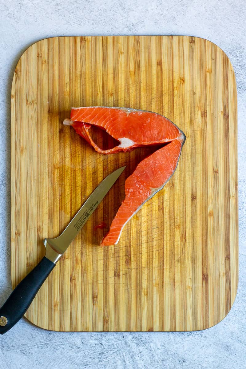 How to Debone Salmon Steaks - Champagne Tastes®