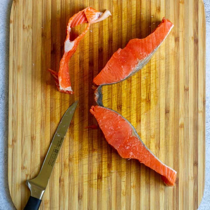 How to Debone Salmon Steaks - Champagne Tastes®