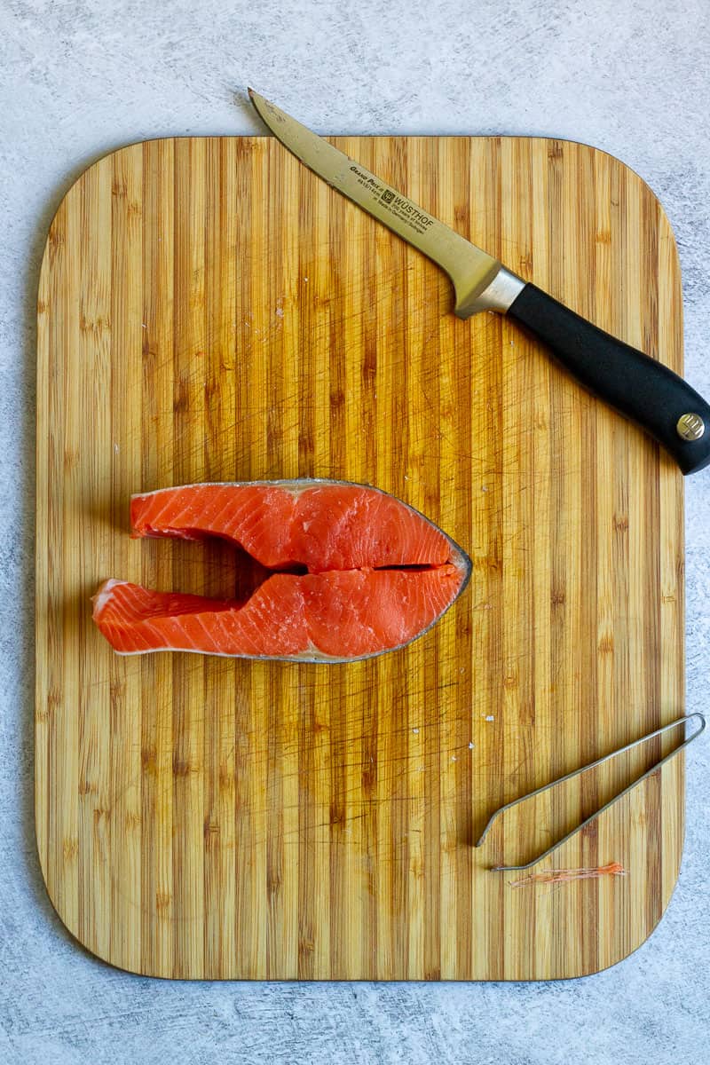 How to Debone Salmon Steaks - Champagne Tastes®