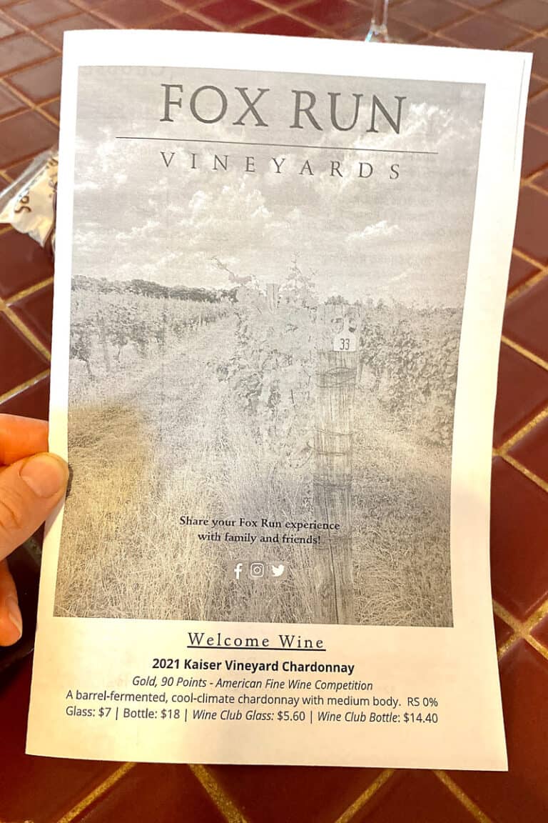Fox Run Vineyards (Penn Yan, NY) - Champagne Tastes®