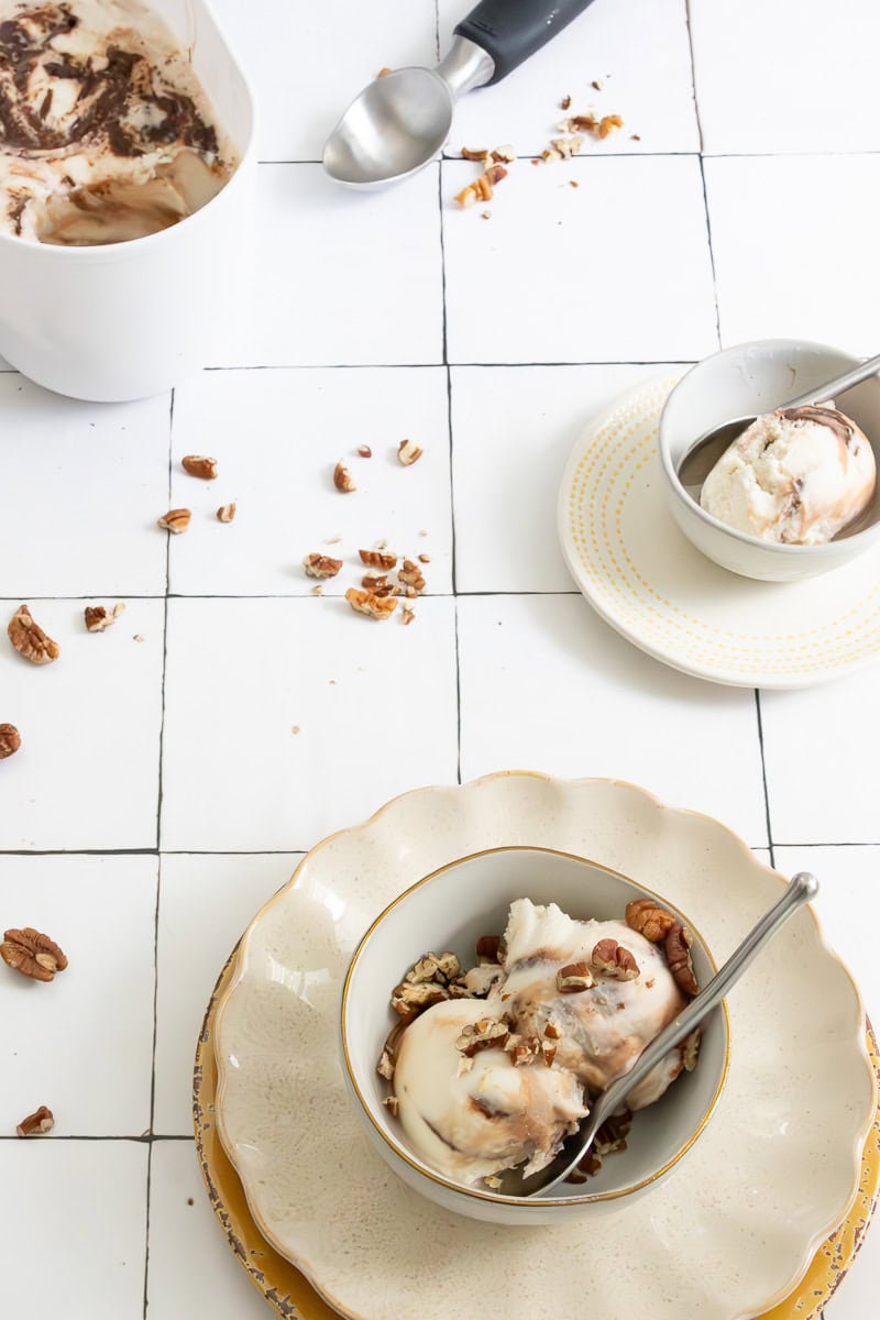 Bourbon Ice Cream with Chocolate Swirl - Champagne Tastes®